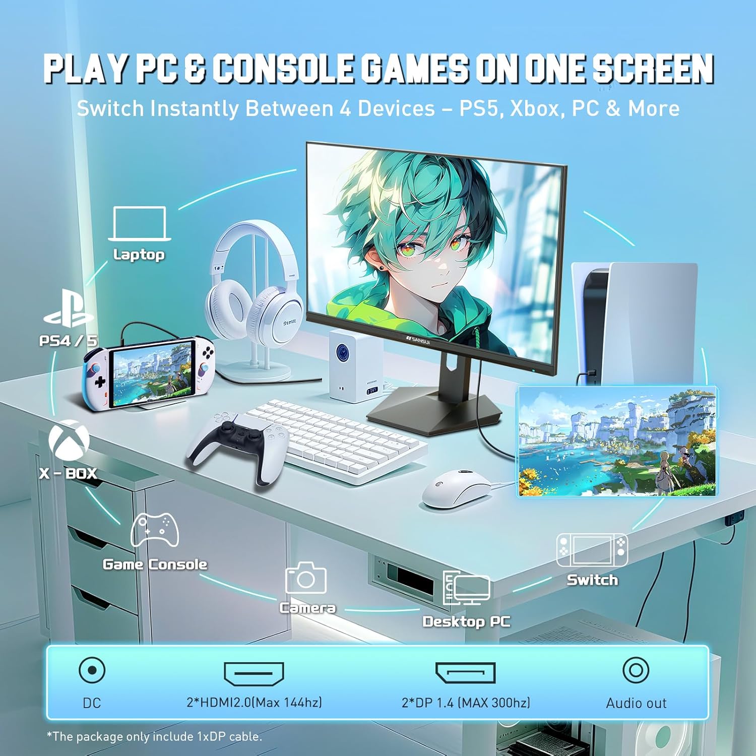 SANSUI 27 inch WQHD 200Hz 180Hz Gaming Monitor 2560×1440P-AMD FreeSync ...